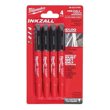 Milwaukee INKZALL Fine Tip Markers - 4pcs