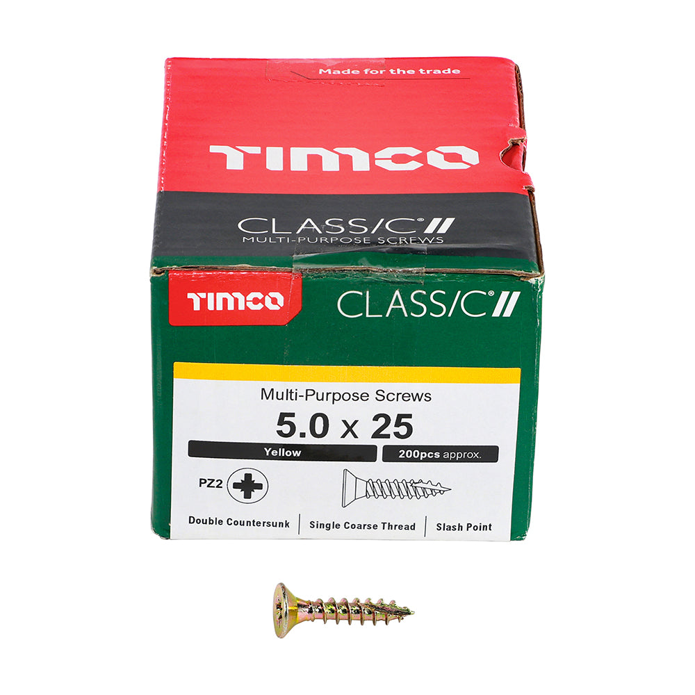 Timco - Classic Screw PZ2 CSK - ZYP 5 x 25mm (200)