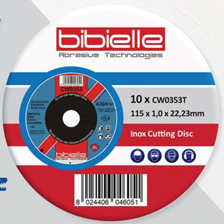 Bibielle - 115mm x 1 x 22.2 INOX Thin Cutting Discs (Tin of 10)